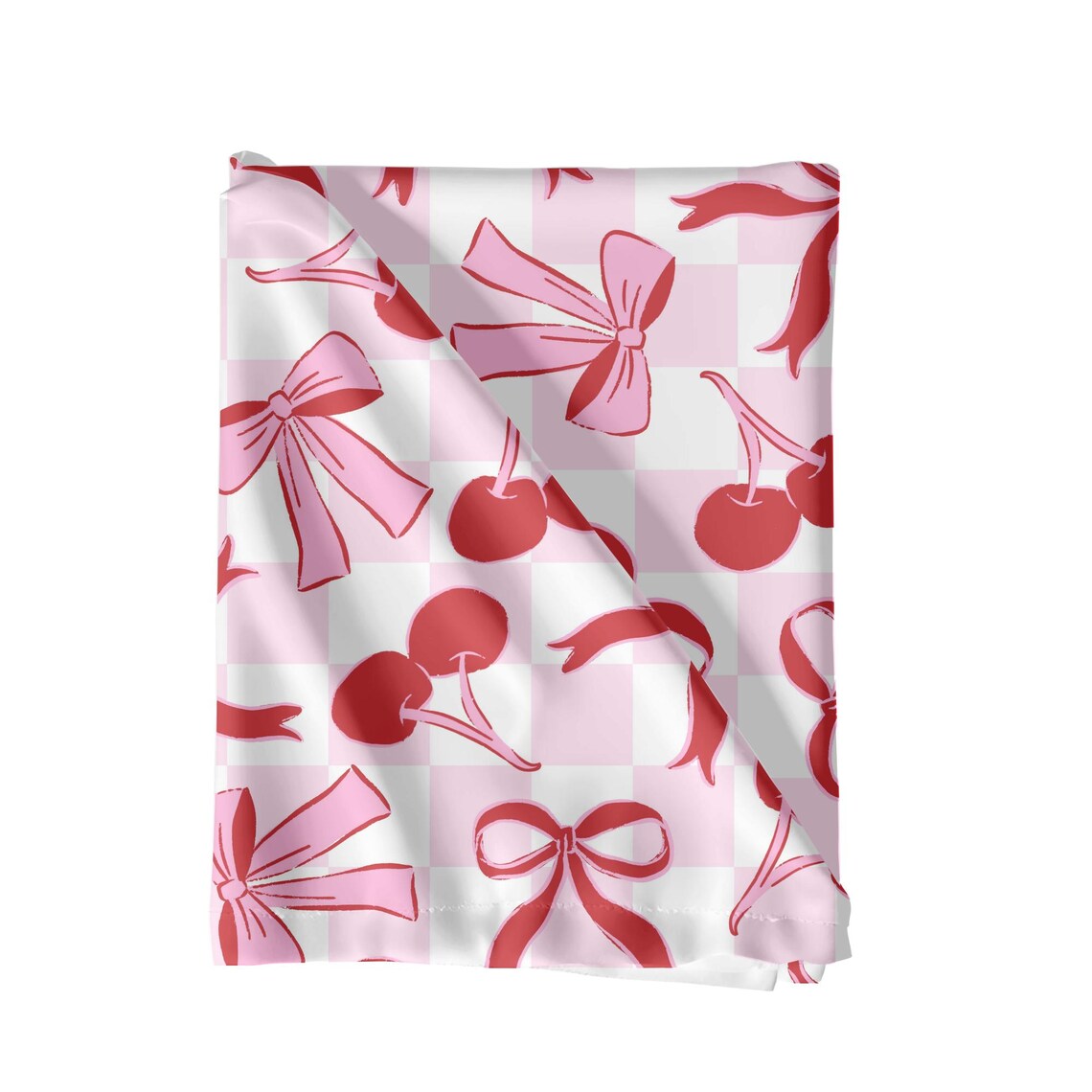 Checkered Cherry Bows Seamless Pattern for Valentine's Day, Preppy ...