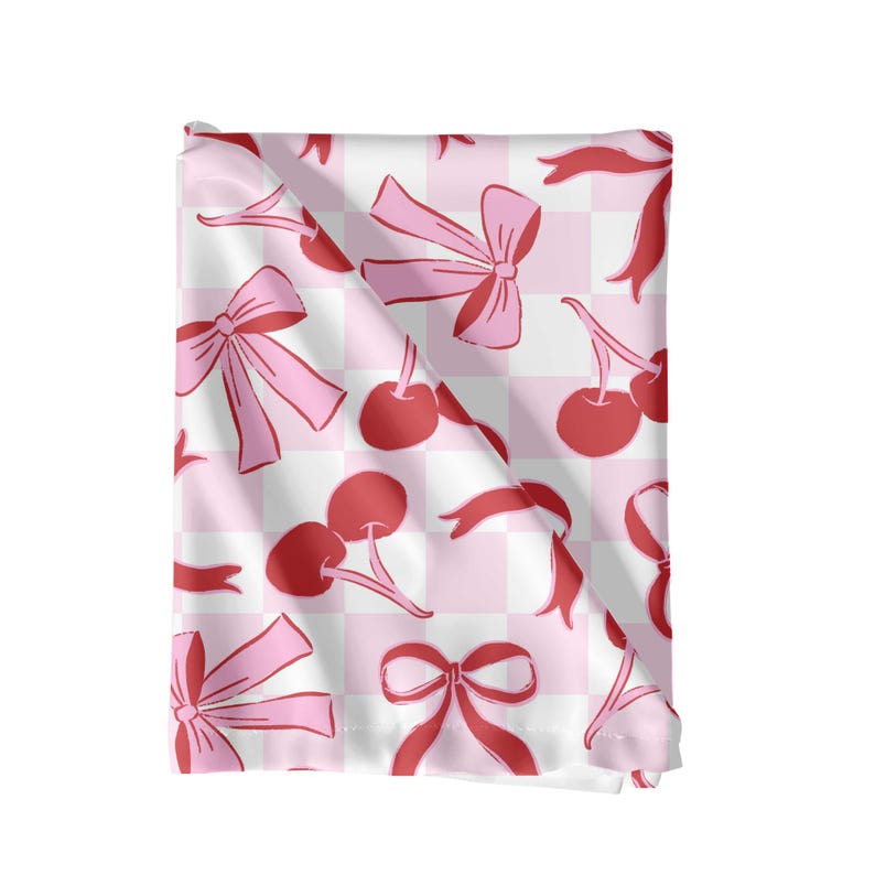 Checkered Cherry Bows Seamless Pattern for Valentine's Day, Preppy ...