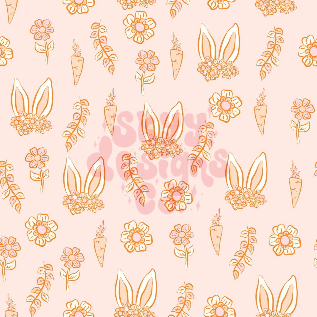 Easter Bunny Ears Digital Seamless Pattern for Fabrics and Wallpapers ...