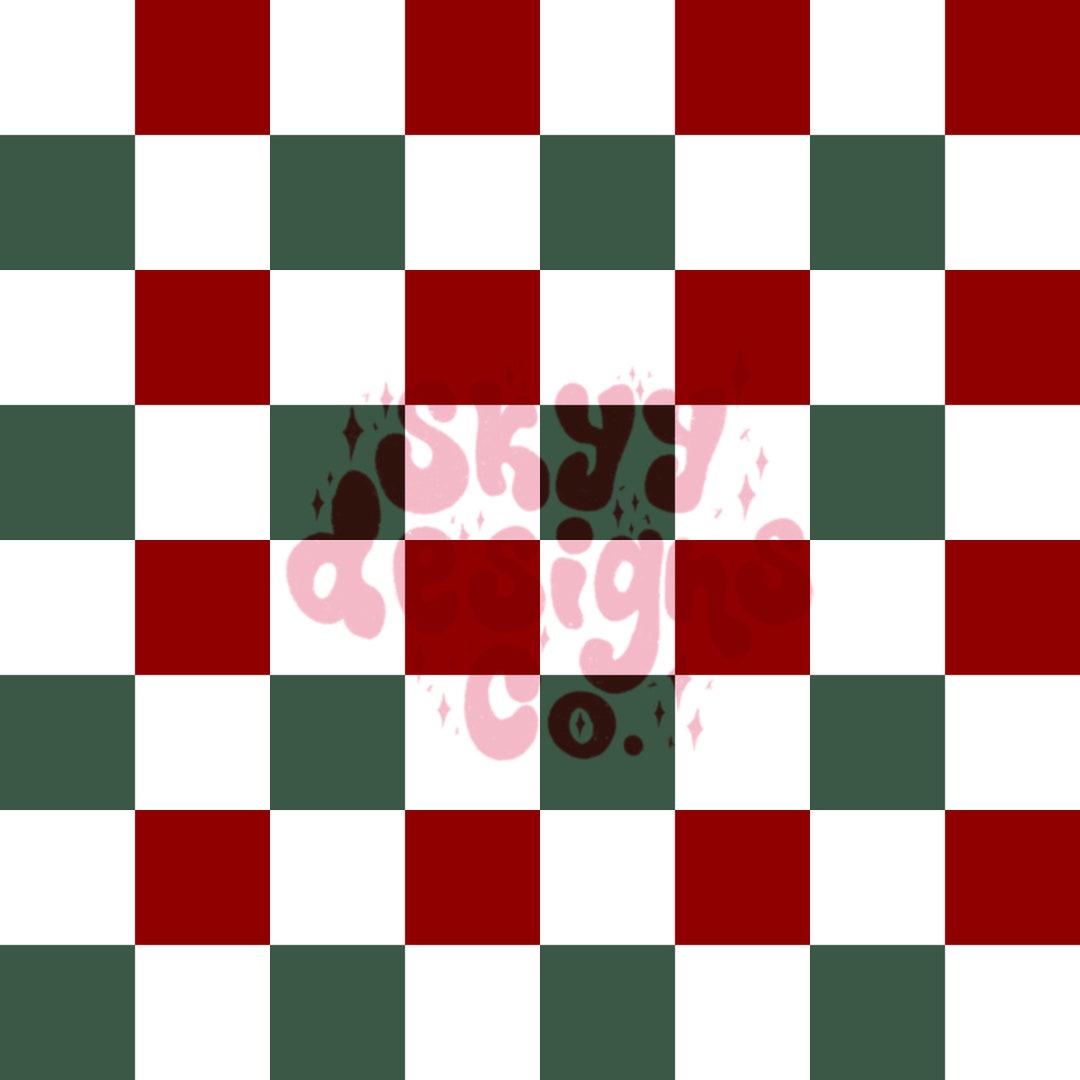 Vintage Christmas Checkered Digital Seamless Pattern for Fabrics and ...