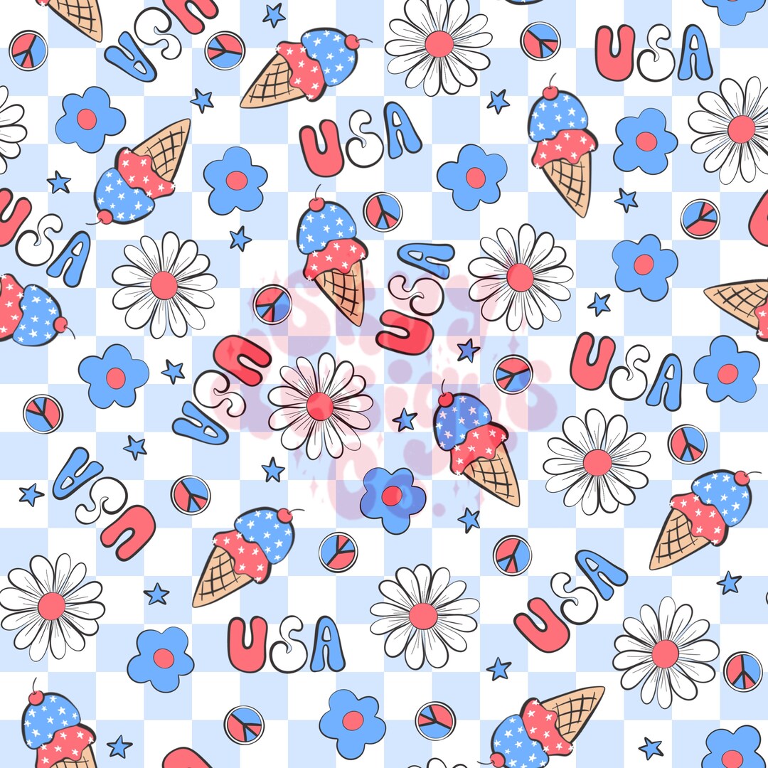 Trendy Fourth of July Digital Seamless Pattern for Fabrics and ...