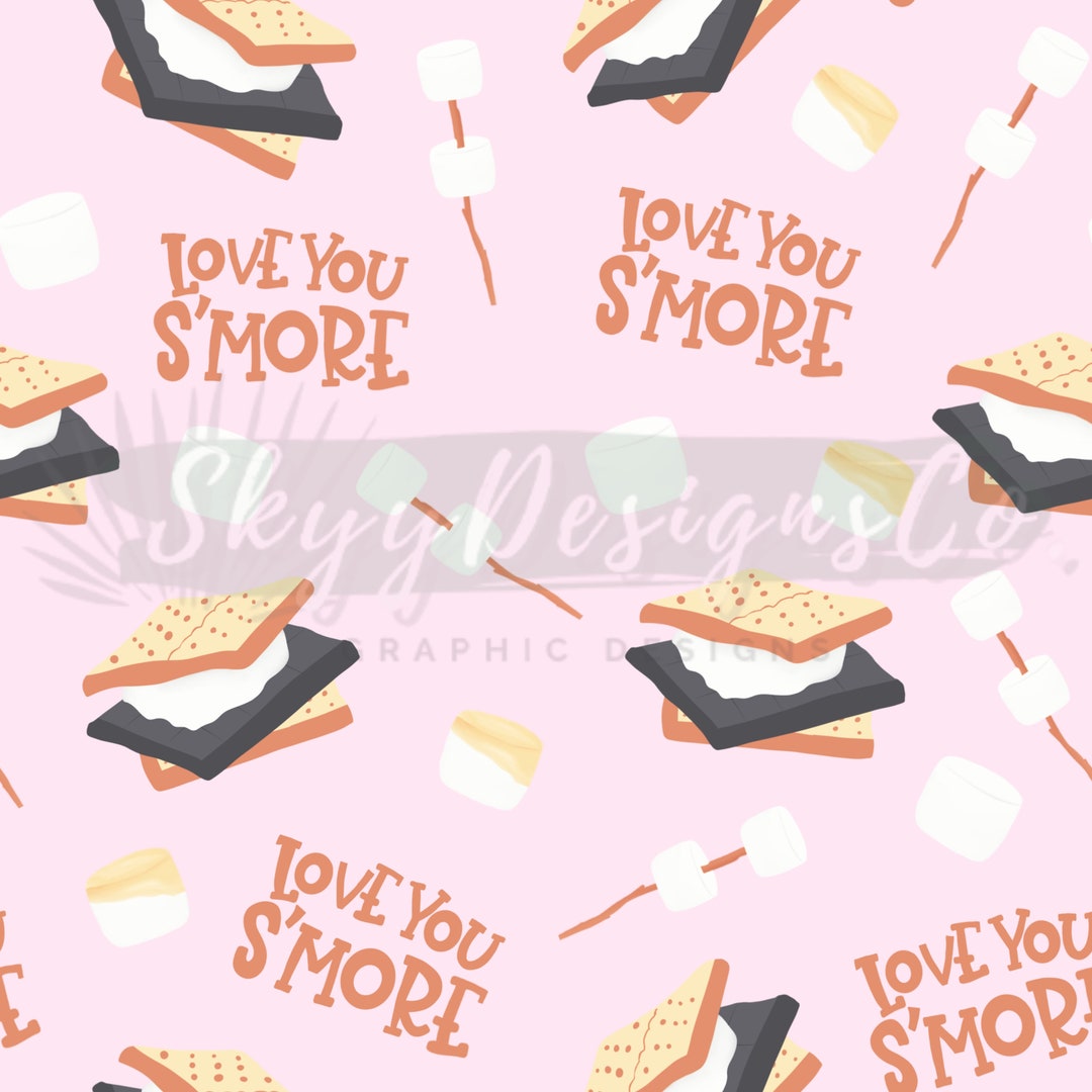Love You Smores Summer Camping Digital Seamless Pattern for Summer ...