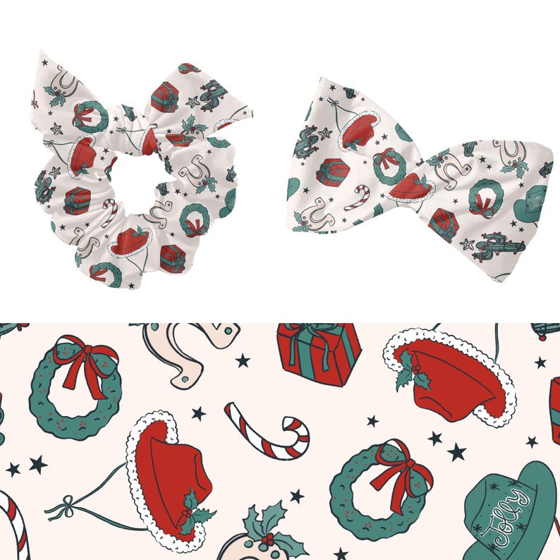 Western Christmas Seamless Pattern, Cowgirl Winter Pattern Paper ...