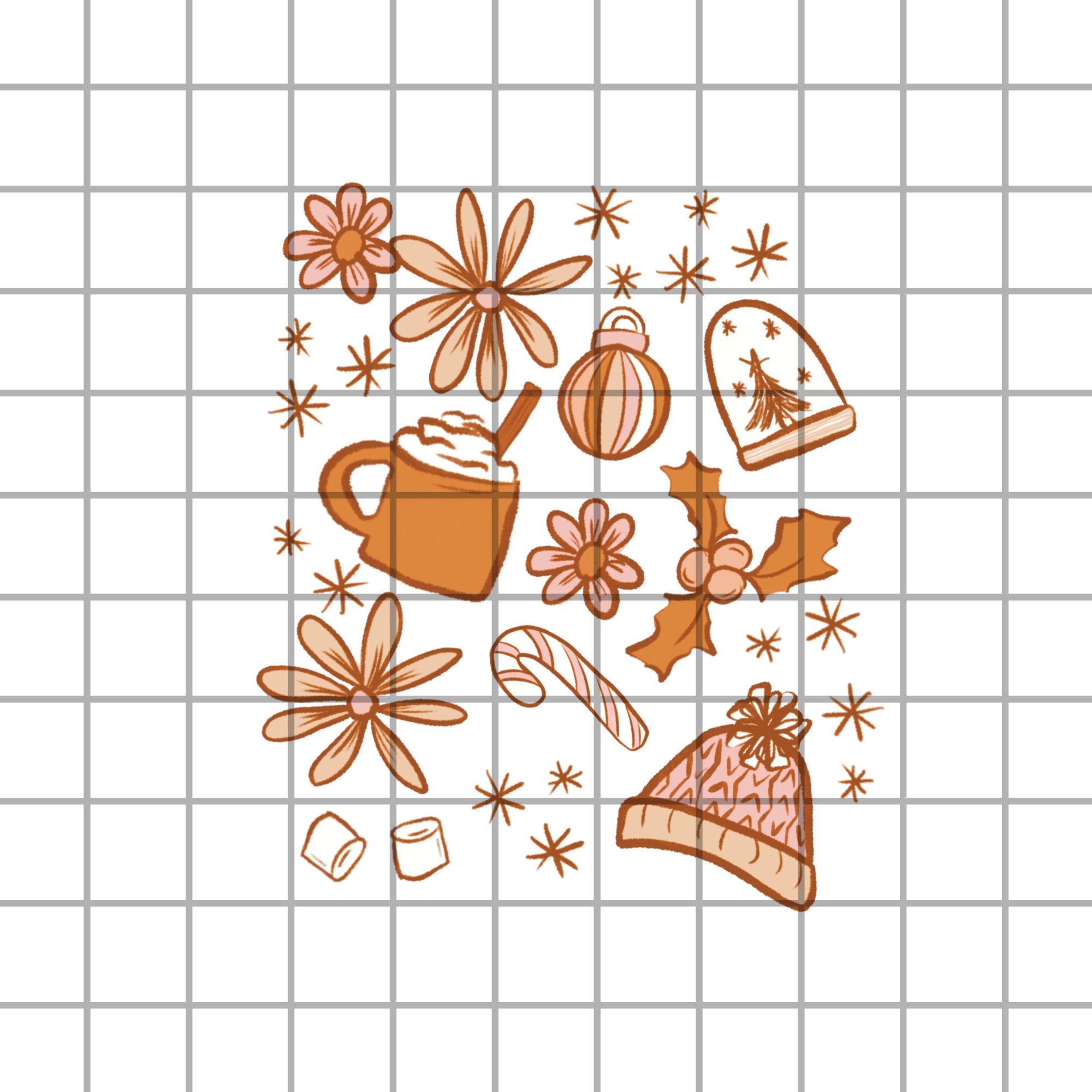 Boho Winter Neutral Digital Seamless Pattern for Fabrics and Wallpapers ...