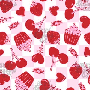 Valentine Dessert and Fruit Seamless Pattern Design Download ...