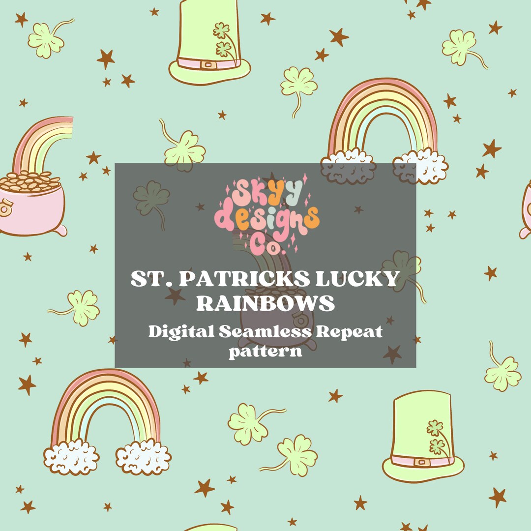 Lucky Rainbows and Stars Seamless Pattern for St. Patrick's Day, St ...