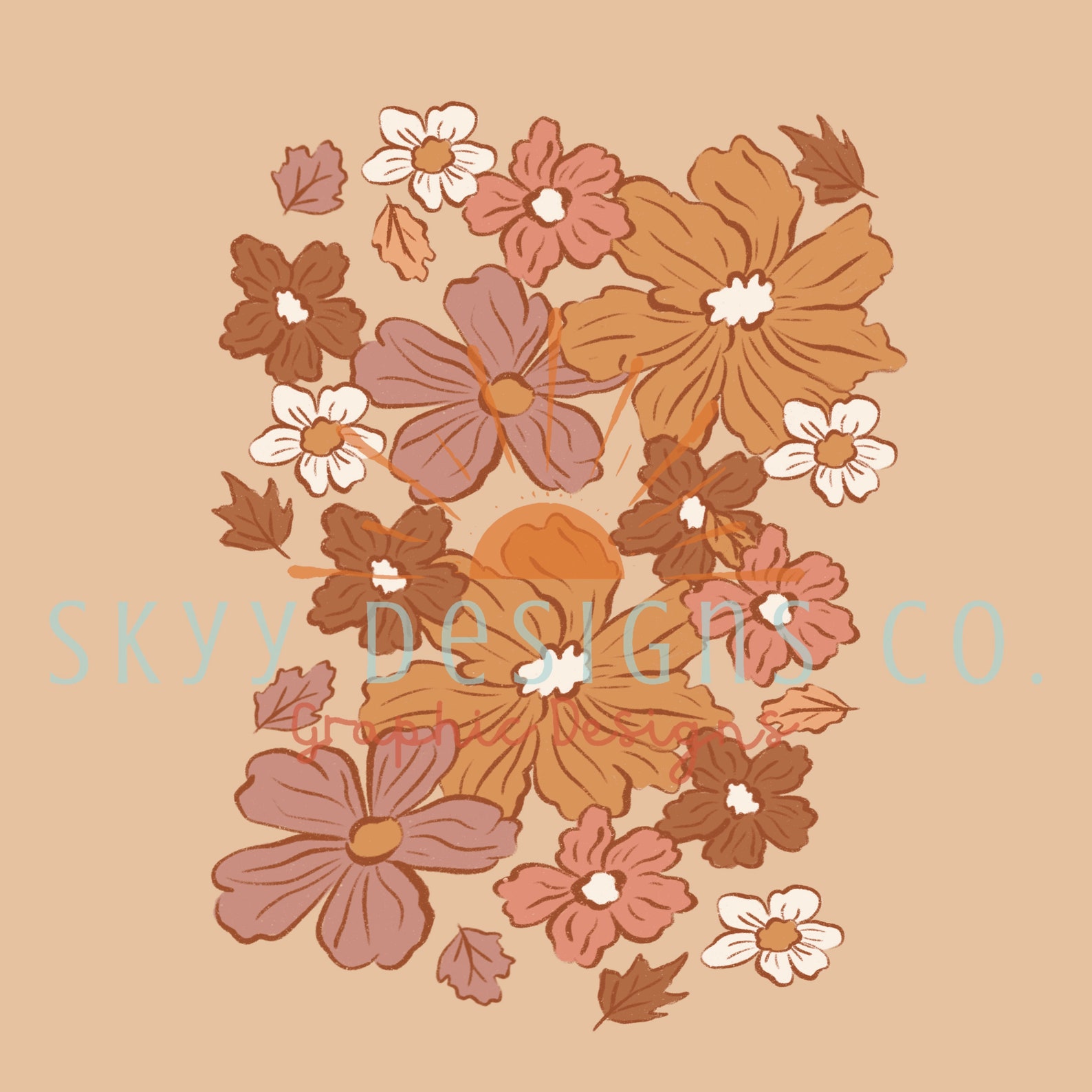 Boho Fall Leaves Digital Seamless Pattern for Fabrics and - Etsy