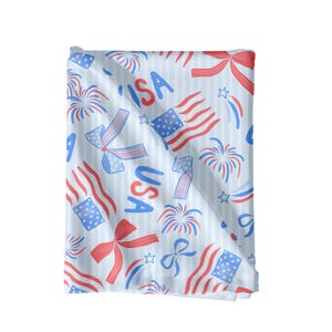 American Flag Coquette Bows Seamless Pattern for Fourth of July ...