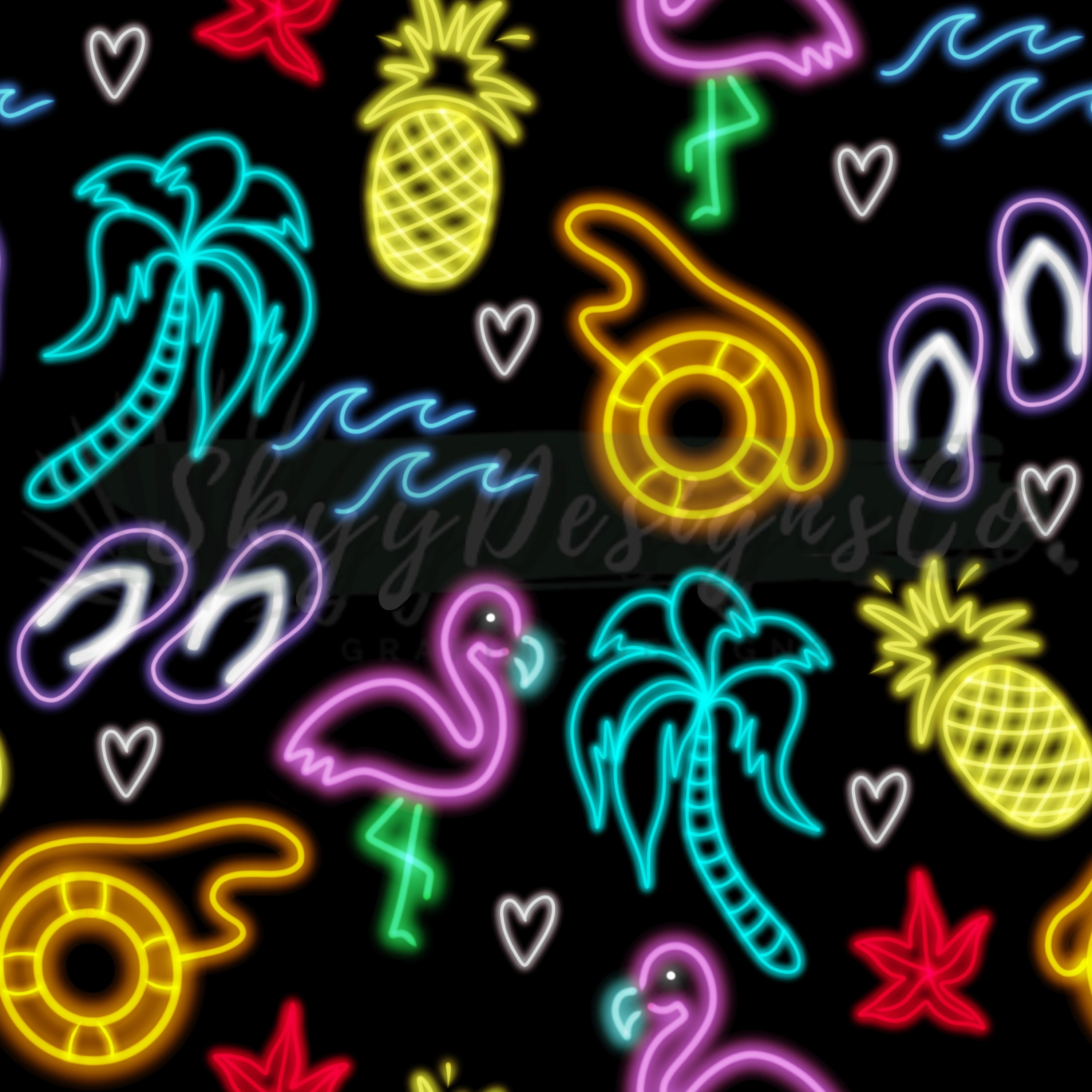 Neon Patterns Wallpaper