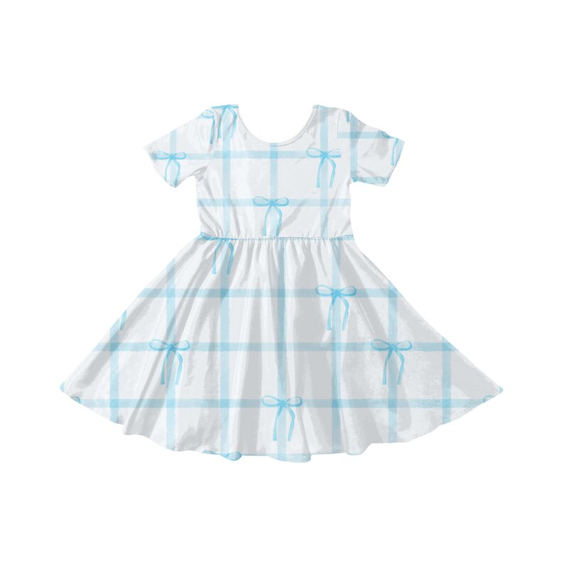 Blue Buffalo Plaid Seamless Pattern for Spring and Summer, Preppy Bows ...