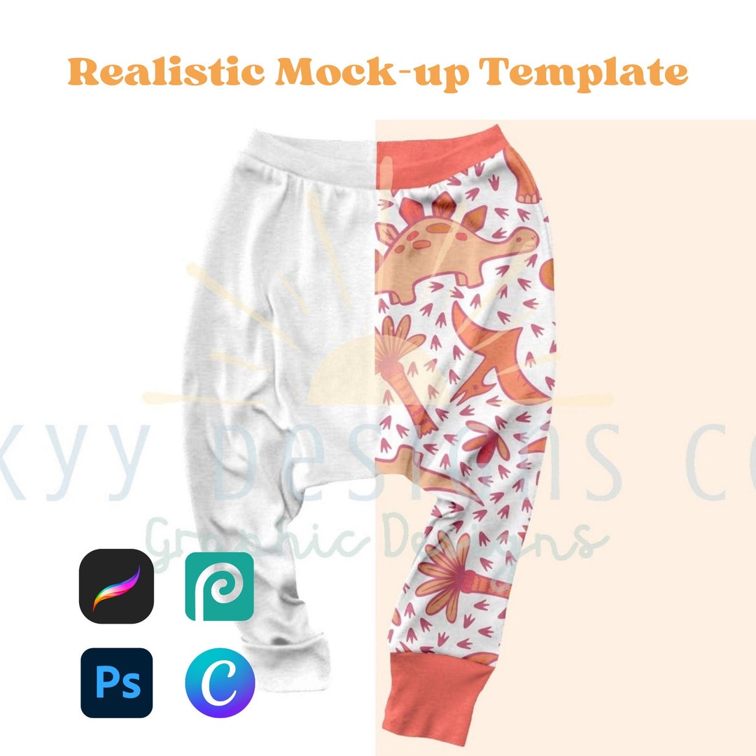 Jogger Pants Realistic Mock-up Template for Procreate Photoshop and ...