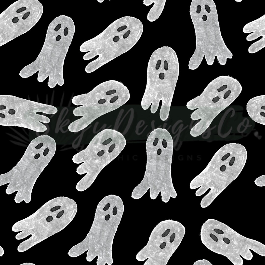 Watercolor Ghosts Digital Seamless Pattern for Fabrics and Wallpapers ...