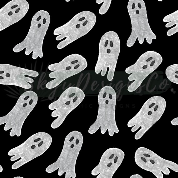 Watercolor Ghosts Digital Seamless Pattern for Fabrics and | Etsy