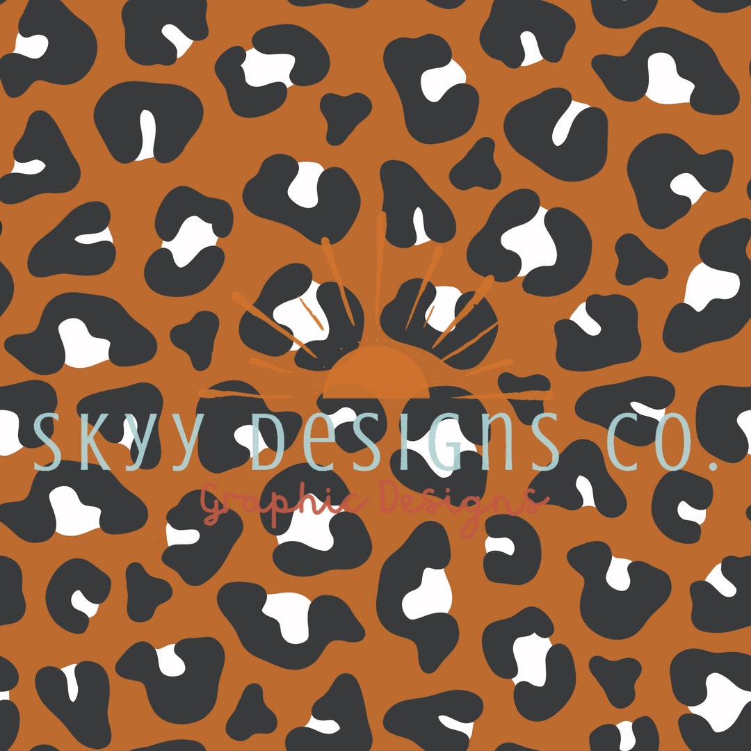 Burnt Orange Cheetah Digital Seamless Pattern for Fabrics and ...
