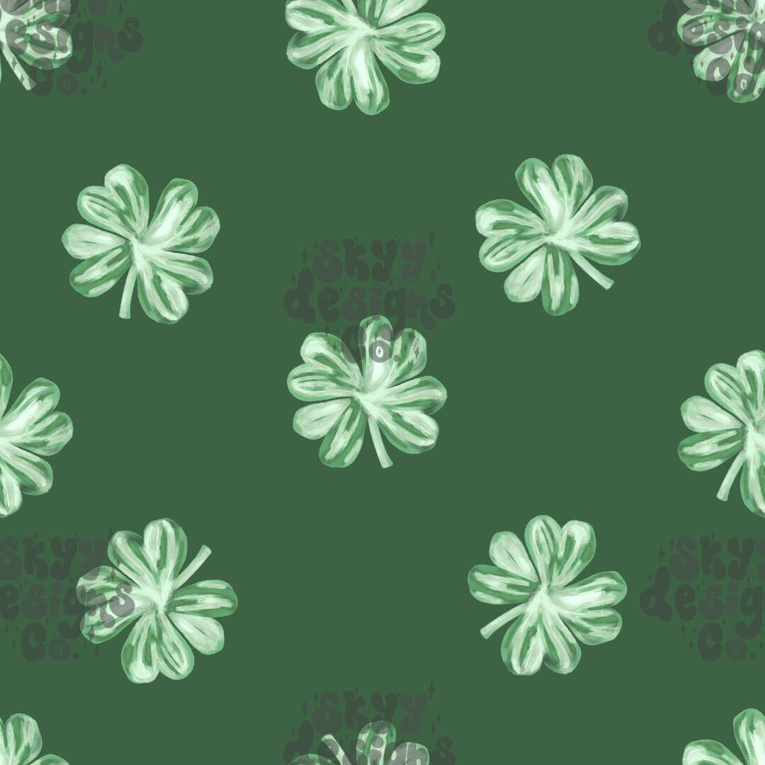 Watercolor Clovers Seamless Pattern for St. Patrick's Day, Gender ...