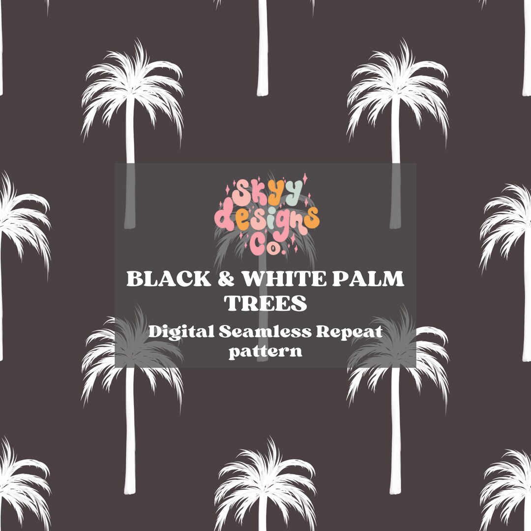 Trendy Boho Summer Palm Tree Seamless Pattern for Fabrics, Retro Beach ...