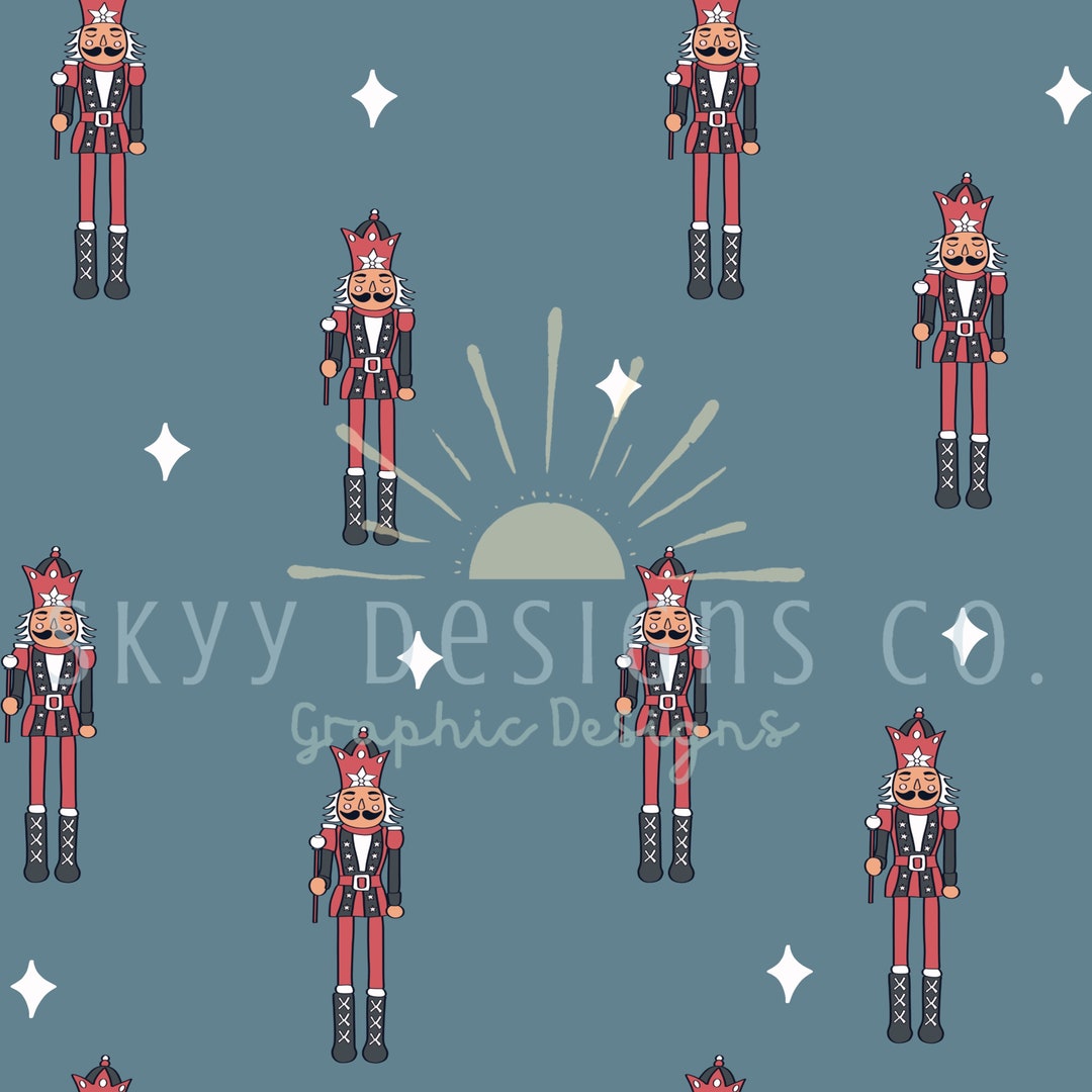 Nutcracker Seamless File, Seamless Pattern Nutcracker, Digital Paper Christmas, Winter Seamless ...