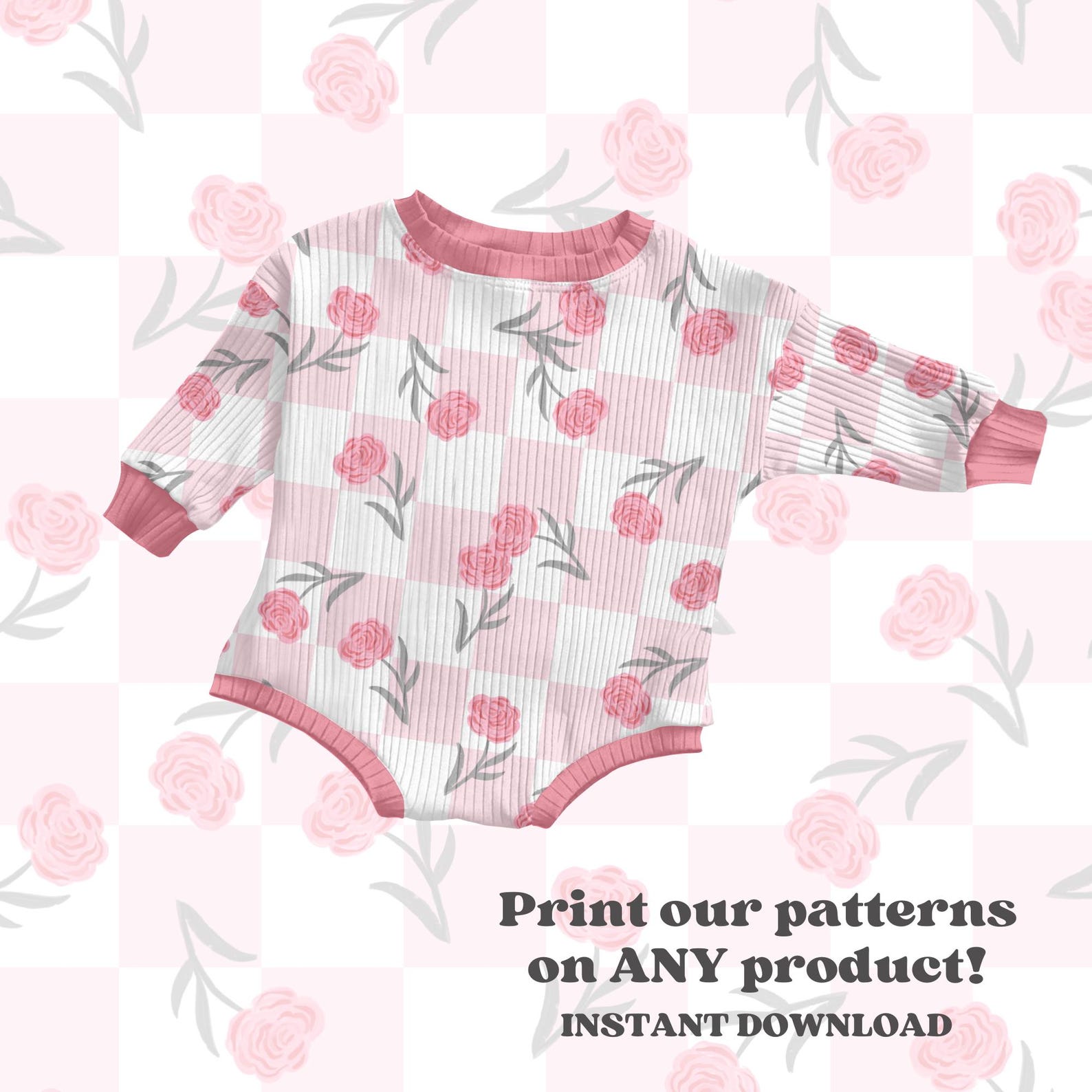Coquette Checkered Roses Seamless Pattern for Valentine's Day, Retro ...