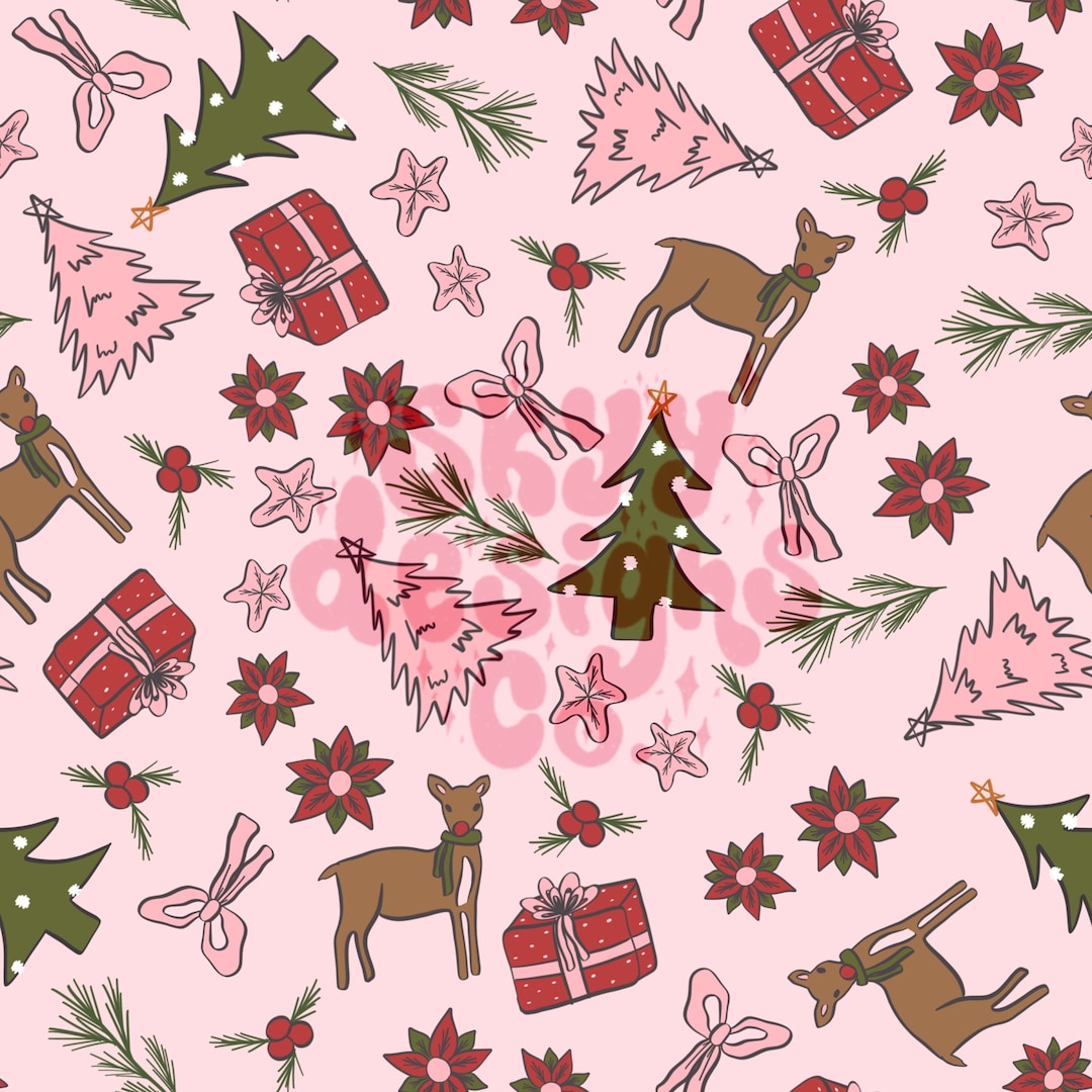 Boho Christmas Digital Seamless Pattern for Fabrics and Wallpapers ...
