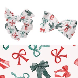 Trendy Christmas Bows Digital Seamless Pattern for Fabrics and ...