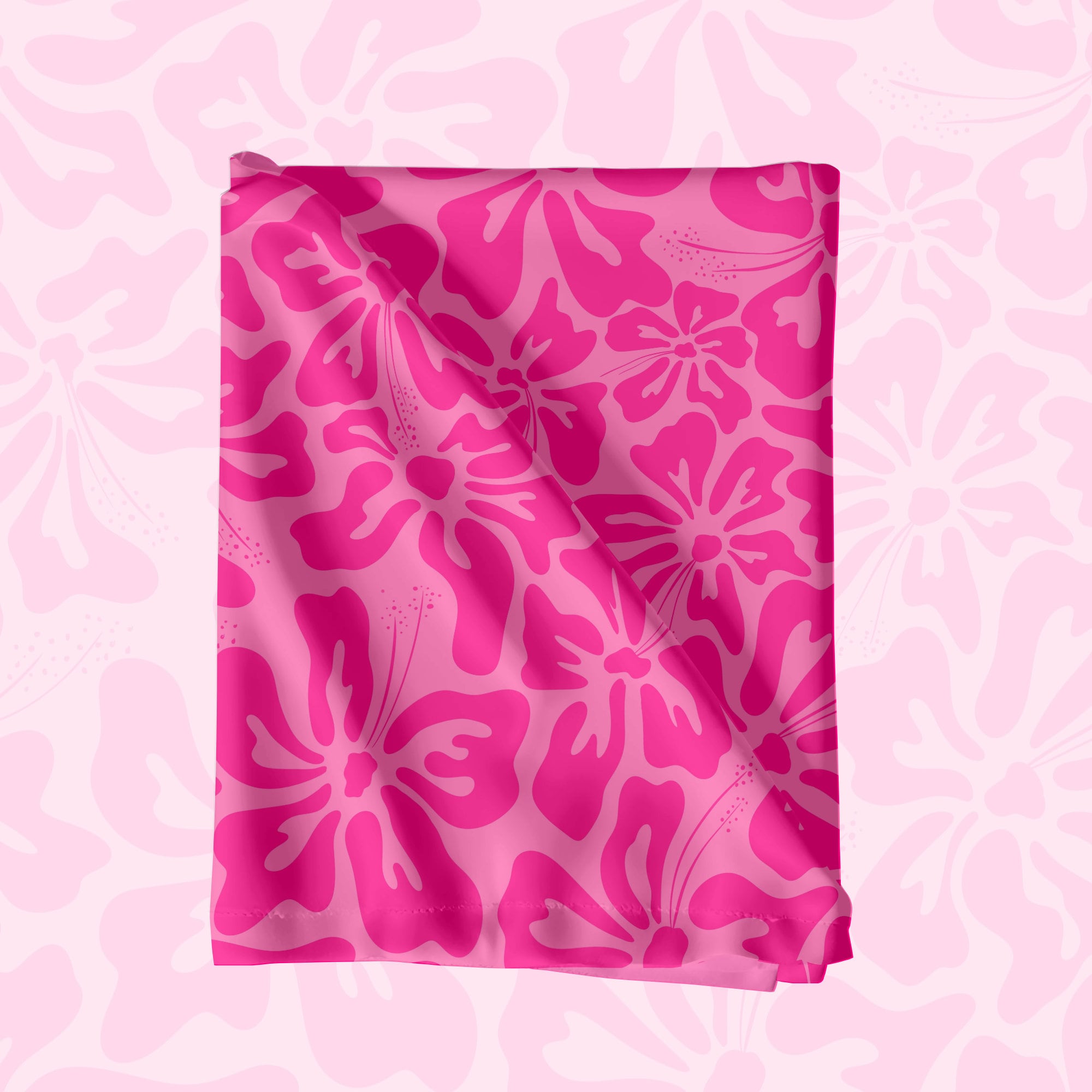 Tropical Pink Hibiscus Floral Pattern, Preppy Summer Pattern Paper ...