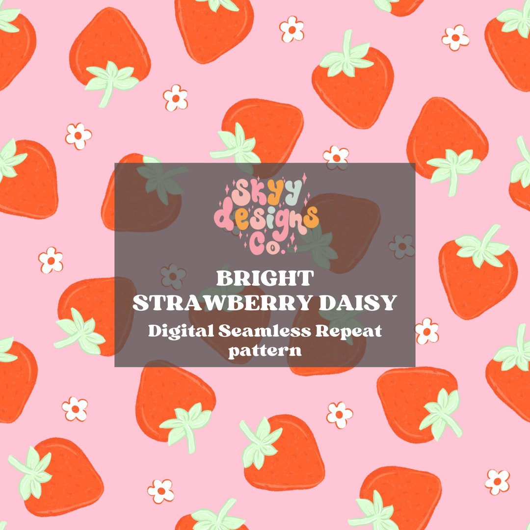 Retro Strawberry Digital Seamless Pattern for Fabrics and Wallpapers ...