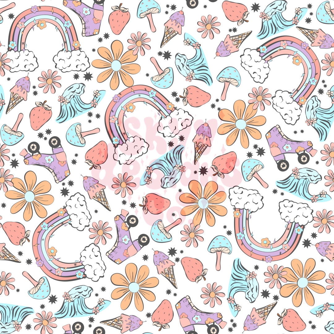 Trendy Retro Summer Seamless Pattern for Retro Floral Fabric ...