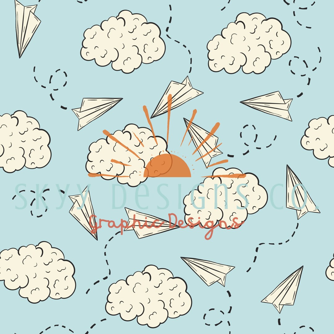 Airplane Seamless Pattern, Paper Airplane Seamless File, Boys Seamless ...