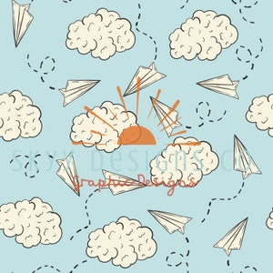 Airplane Seamless Pattern, Paper Airplane Seamless File, Boys Seamless ...