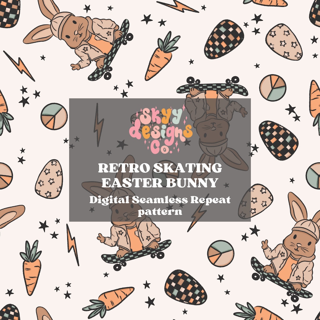 Trendy Boys Easter Bunnies Digital Seamless Pattern for Fabrics, Boy ...