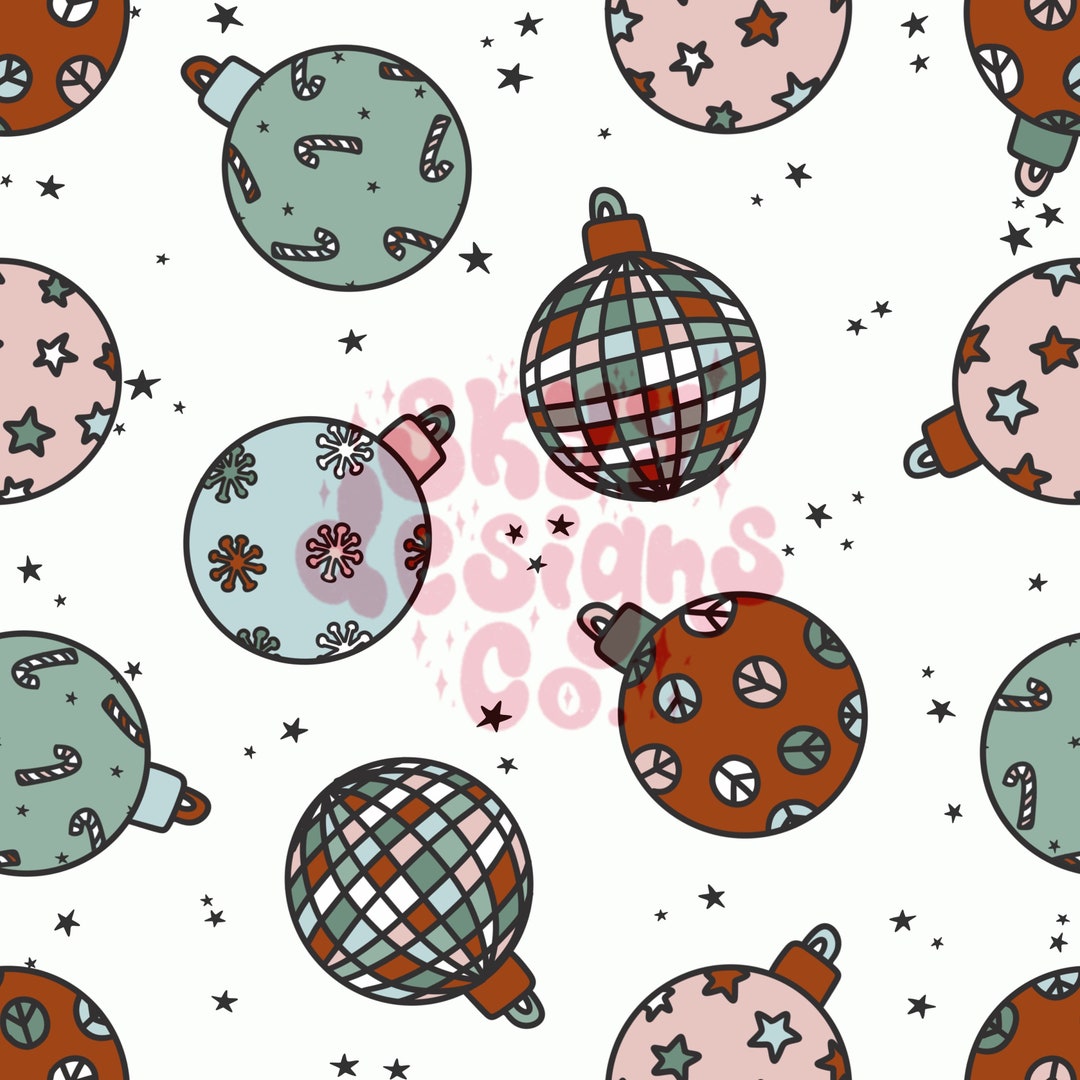 Retro Christmas Ornaments Seamless Pattern for Christmas, Retro ...