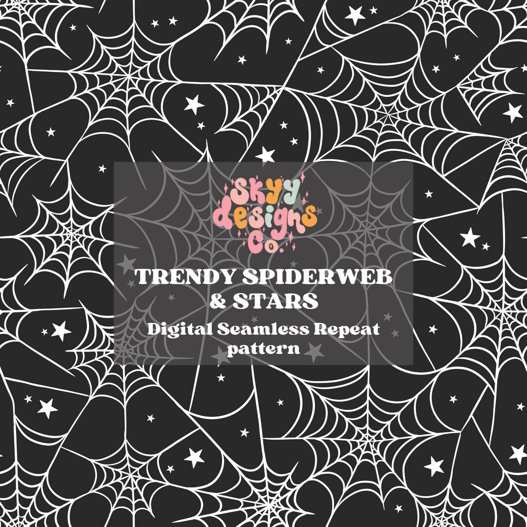 Halloween Spider Web Digital Seamless Pattern for Fabrics and ...
