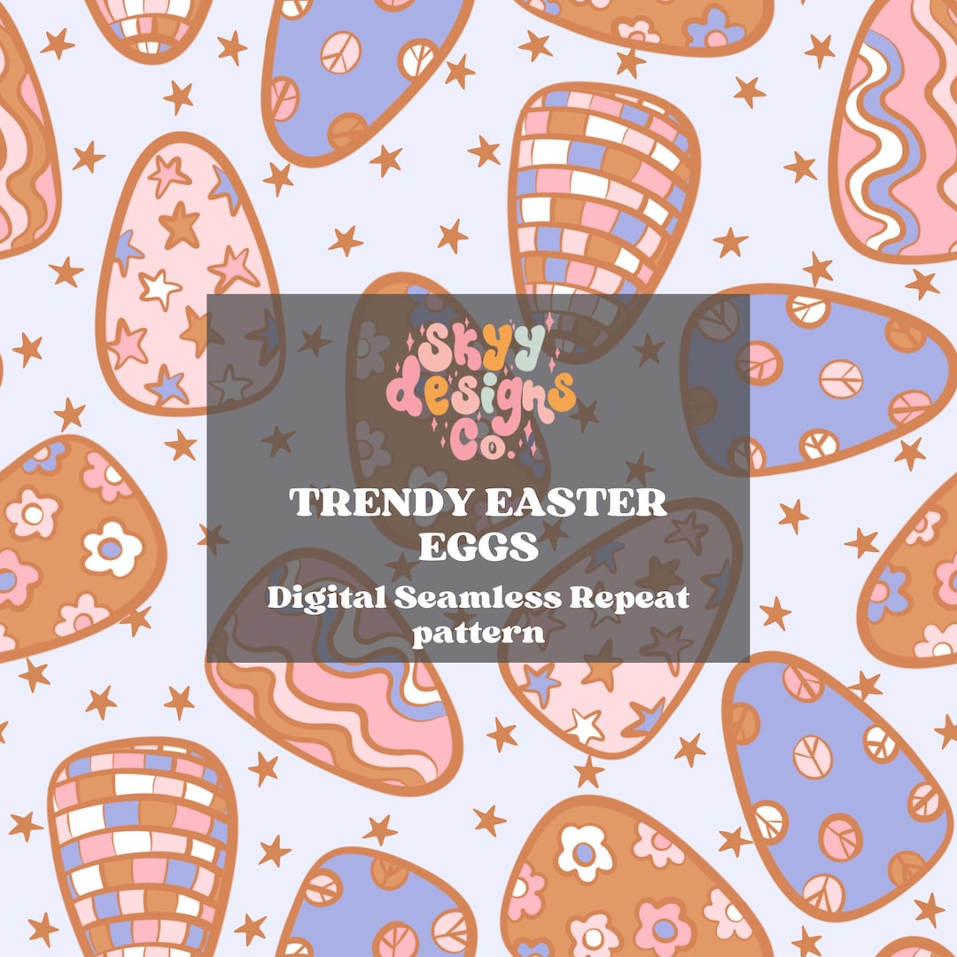 Trendy Easter Eggs Digital Seamless Pattern for Easter Fabrics, Digital Download Repeat Pattern ...