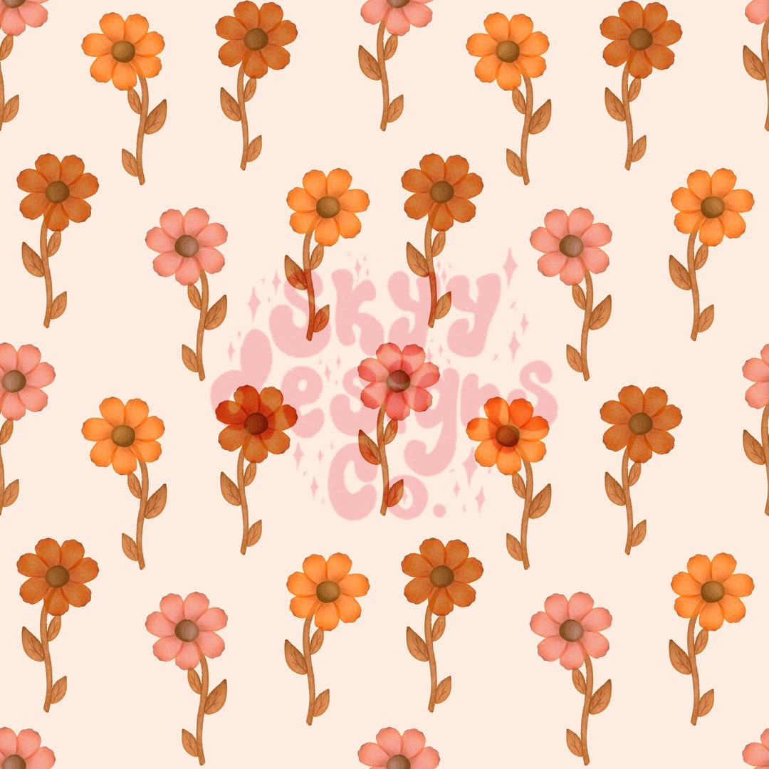 Boho Fall Floral Digital Seamless Pattern for Fabrics and Wallpapers ...