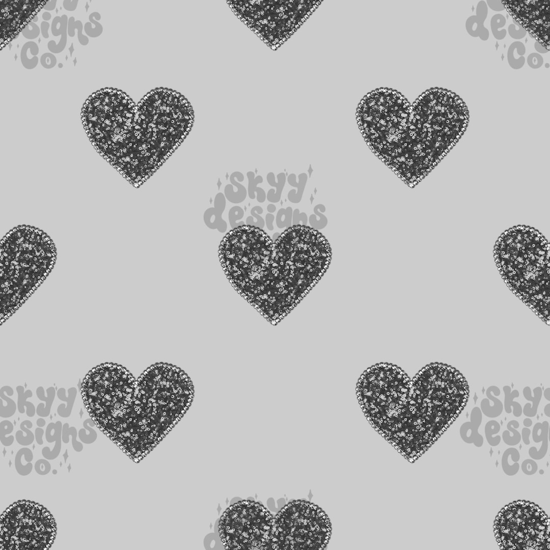 Sparkle Hearts Seamless Pattern Design for Valentine's Day, Glitter ...