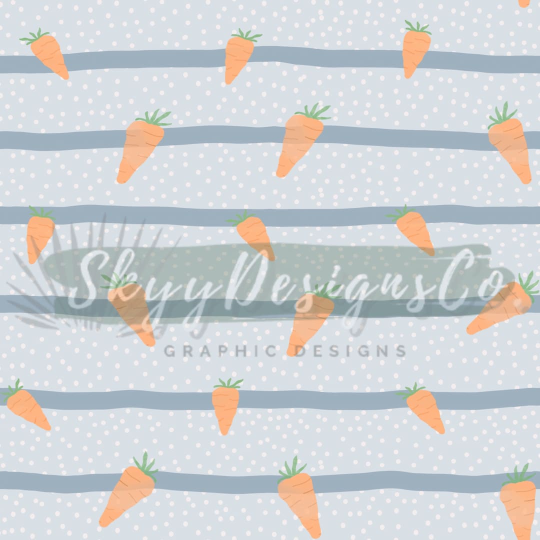 Polka Dot Stripe Carrots Seamless Pattern Design for Easter, Spring ...