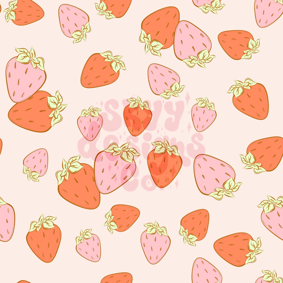 Retro Strawberry Digital Seamless Pattern for Fabrics and Wallpapers ...
