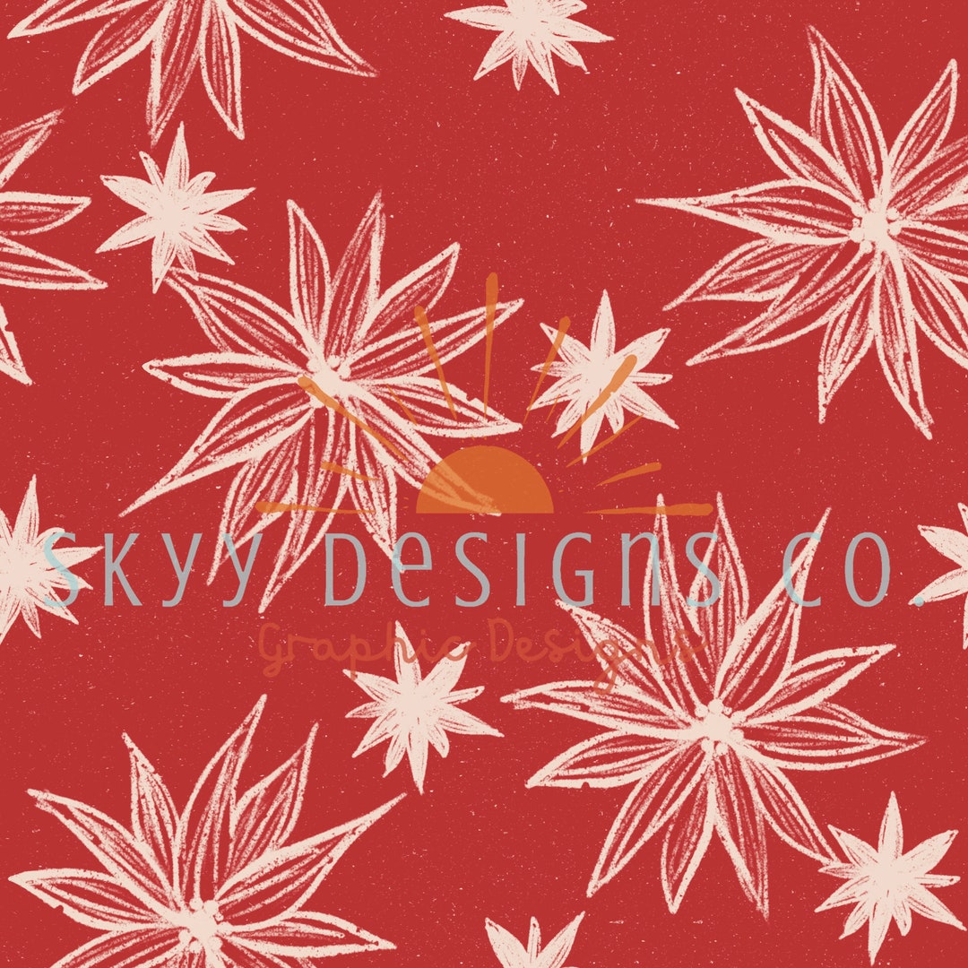 Christmas Floral Digital Seamless Pattern for Fabrics and Wallpapers ...