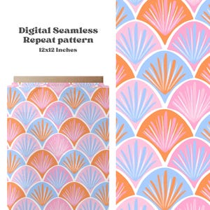 Trendy Scallops Seamless Pattern Design for Summer, Mermaid Scale ...