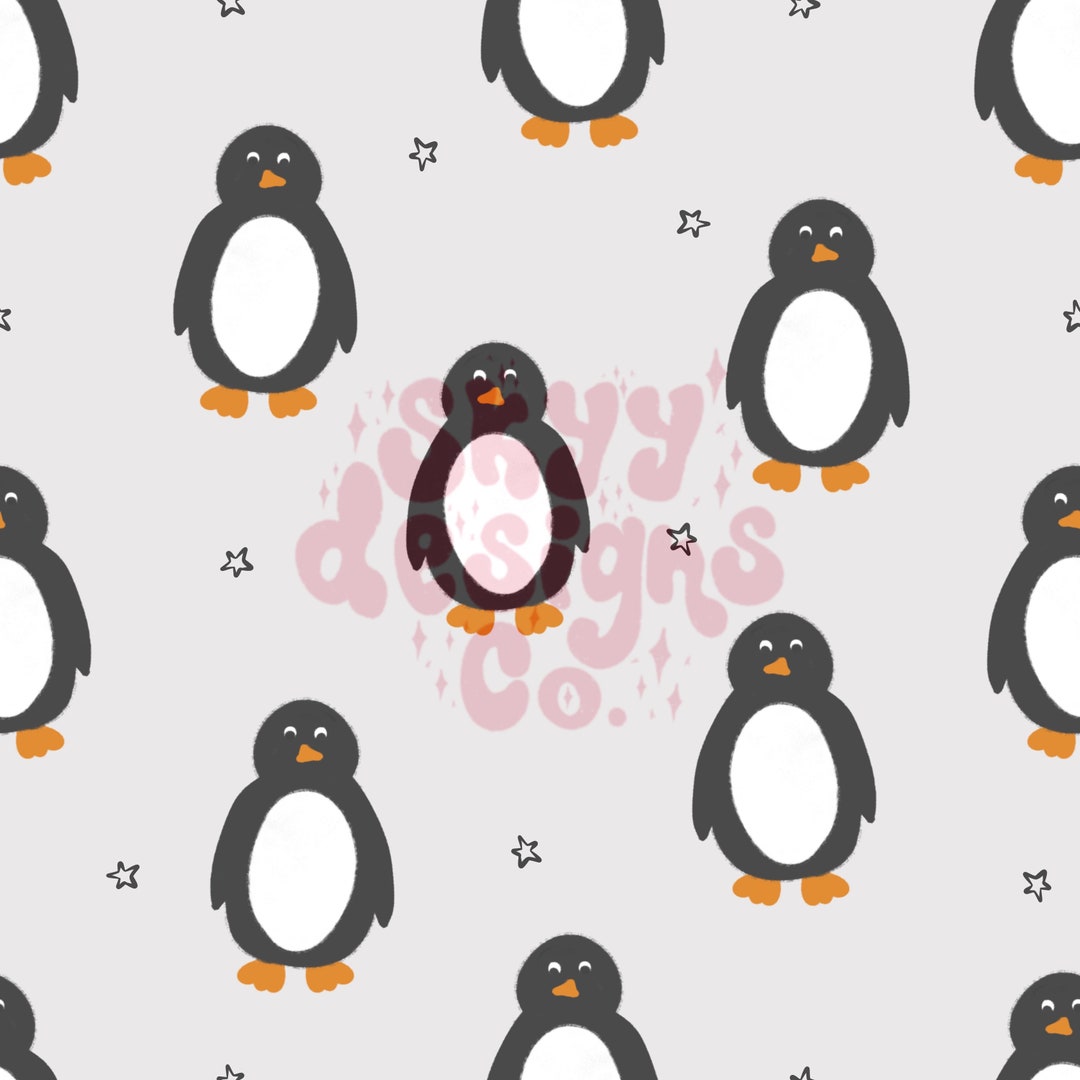 Christmas Penguin Seamless Pattern, Gender Neutral Winter Animals ...