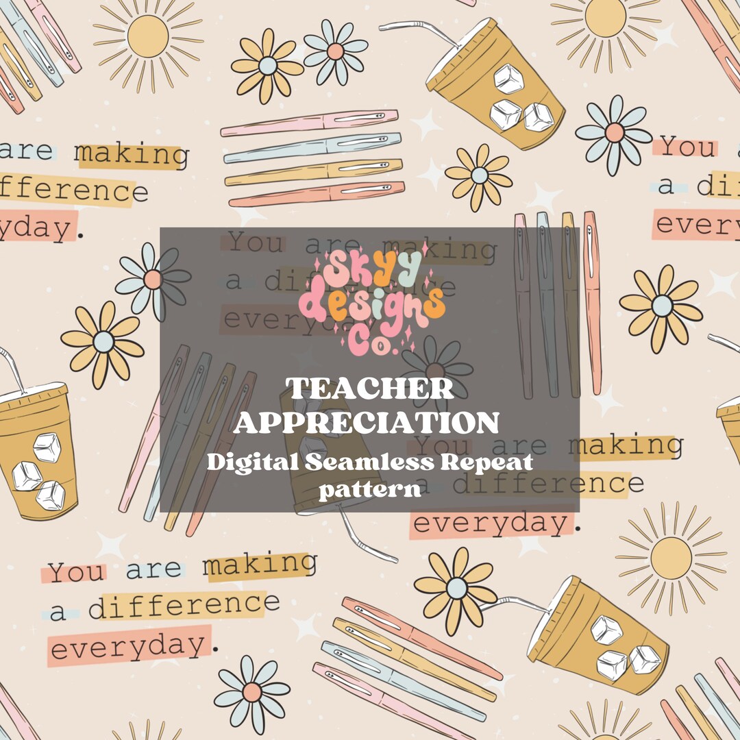Teacher Seamless File, Teaching Pattern for Fabrics and Wallpapers ...