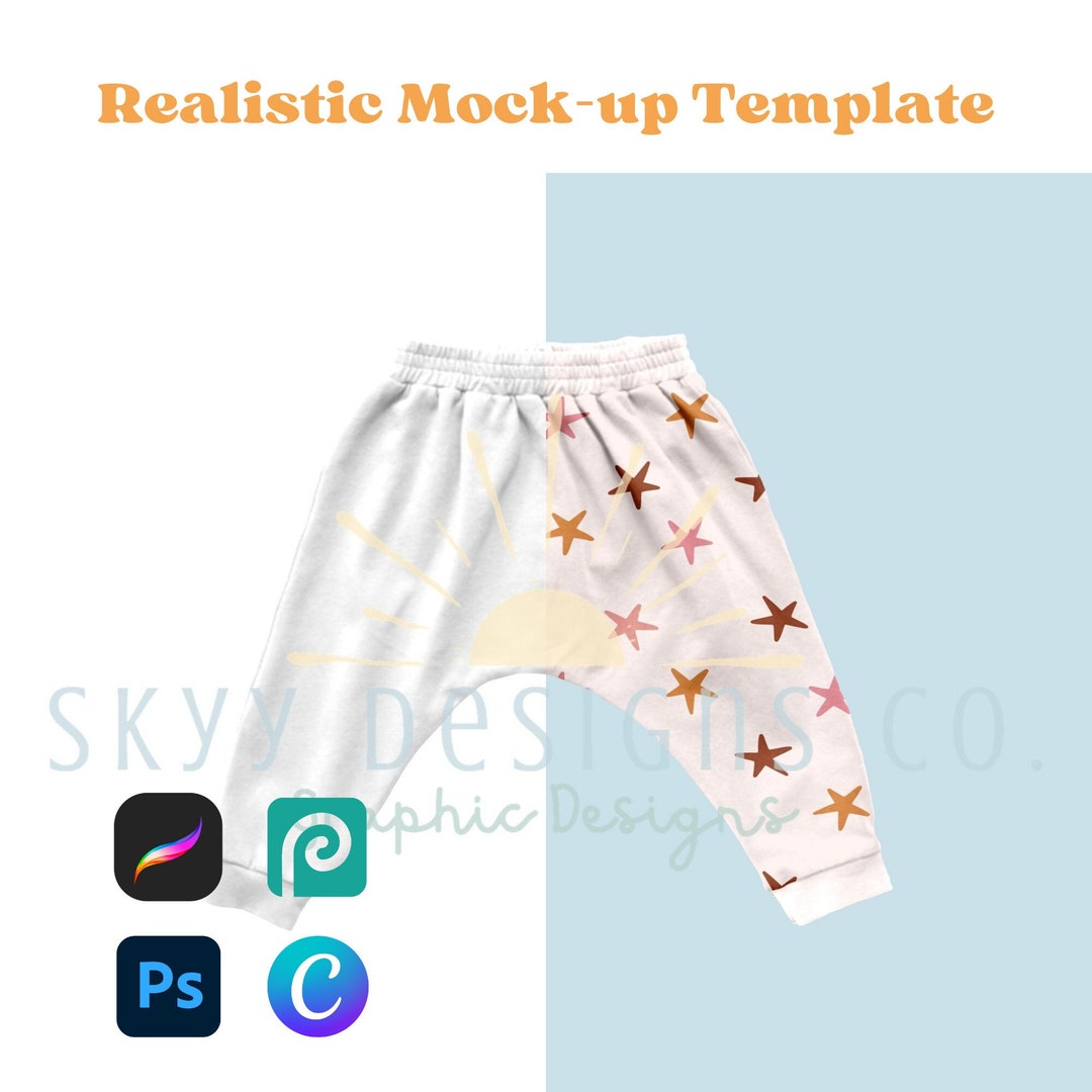 Jogger Realistic Mock-up Template for Procreate Photoshop Canva and ...