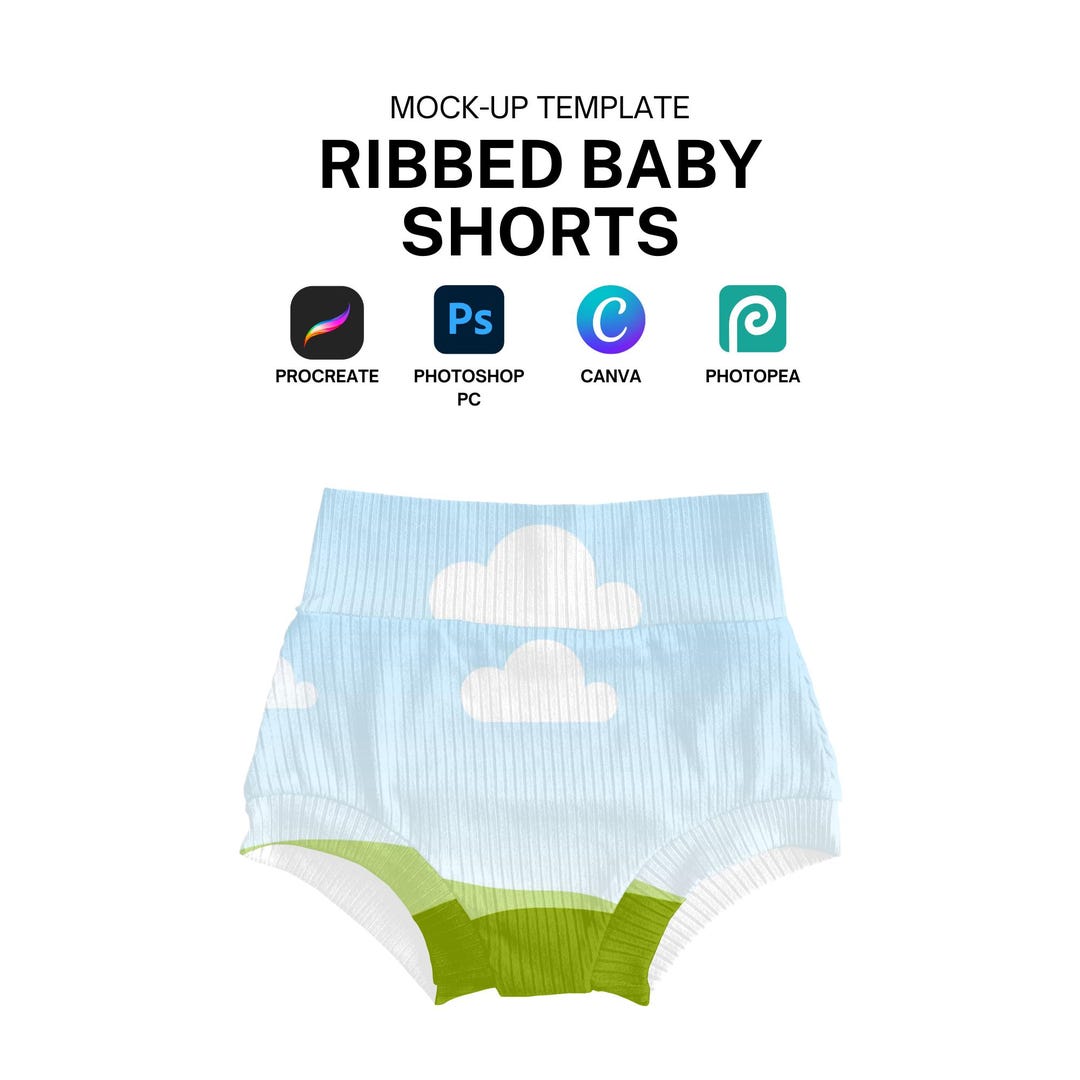 Ribbed Bottoms Mockup Template for Procreate, Canva, Photoshop Digital ...