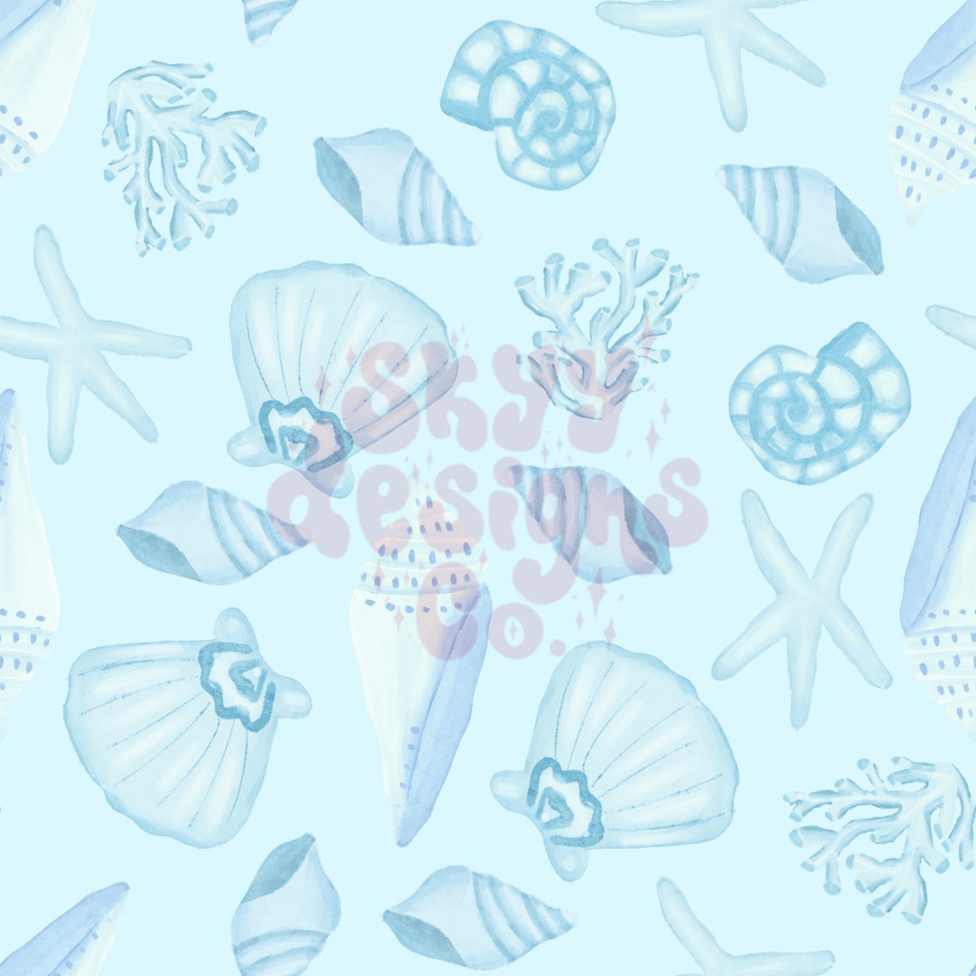 Watercolor Sea Shells Digital Seamless Pattern for Fabrics and ...
