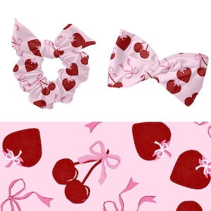 Coquette Fruit Seamless Pattern for Valentine's Day, Preppy Strawberry ...