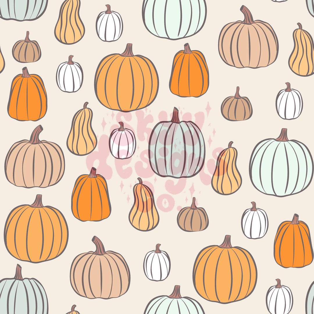 Minimal Boys Pumpkins Digital Seamless Pattern for Fabrics and ...
