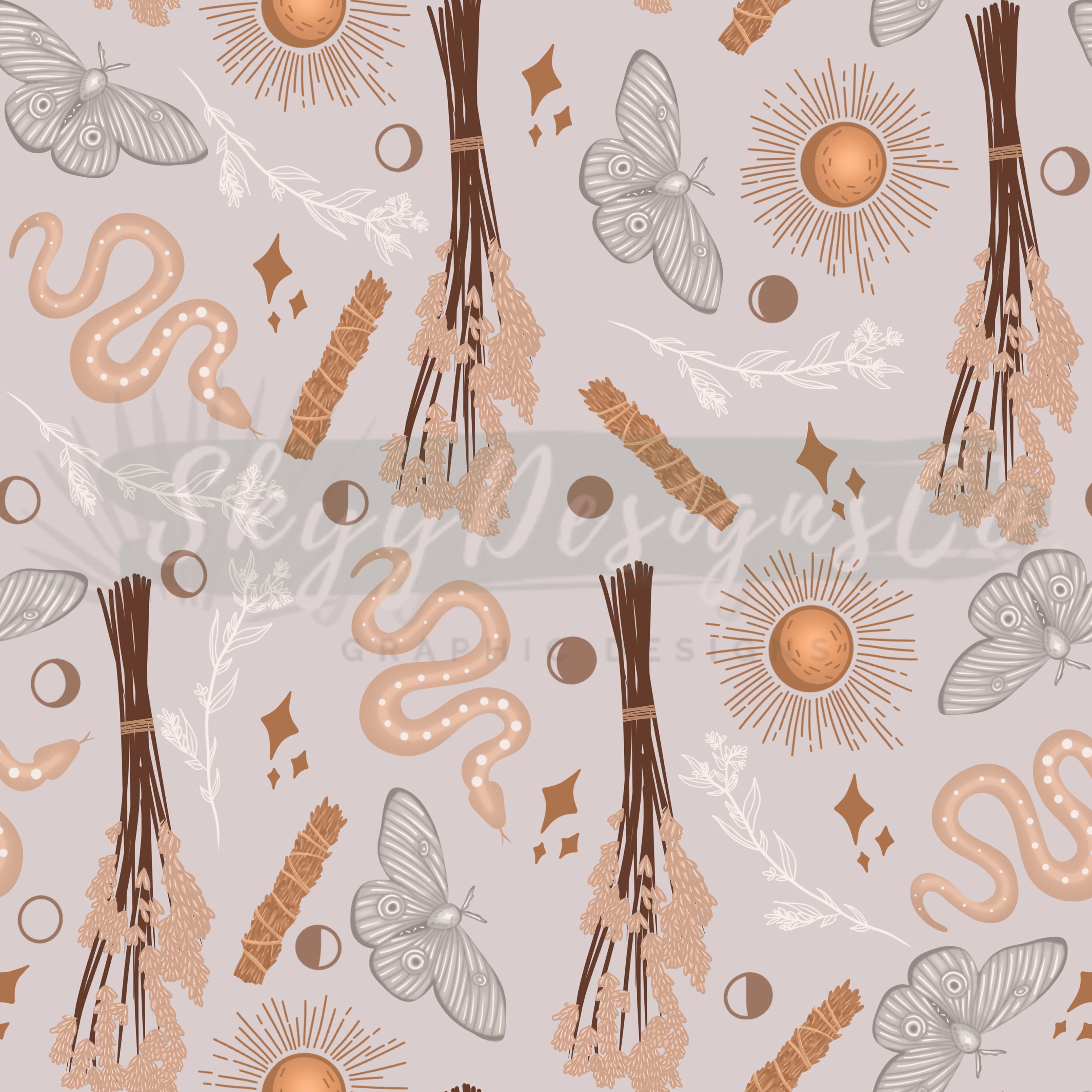 Digital Paper Boho Witchy Seamless Patterns Witch Clipart Wallpaper and ...