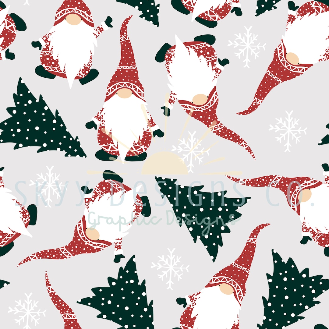 Christmas Gnome Digital Seamless Pattern for Fabrics and Wallpapers ...