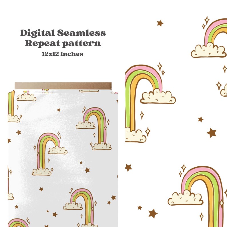 St Patricks Day Rainbow Stars Seamless Pattern, Lucky Pattern Paper ...