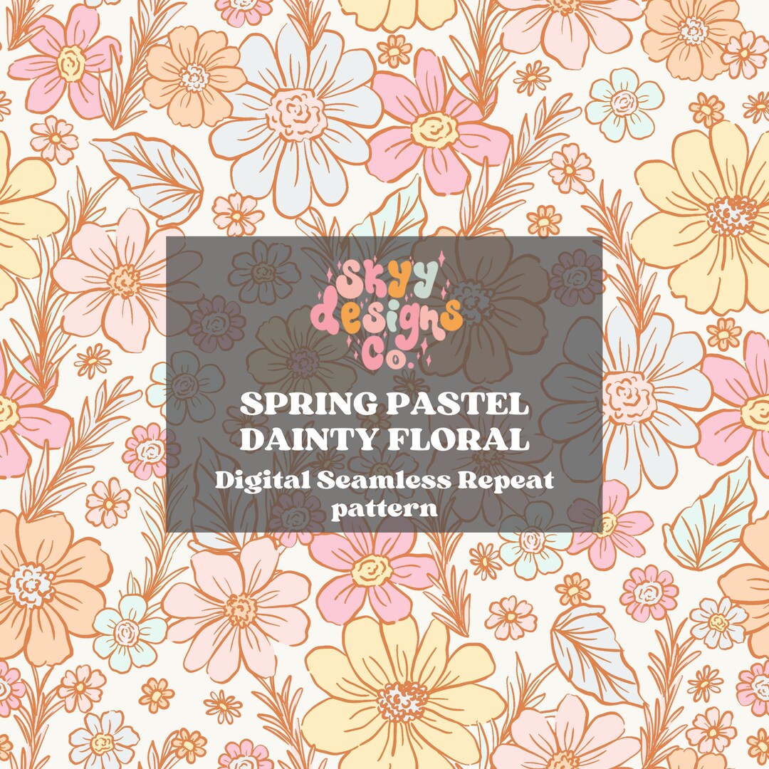 Pastel Spring Floral Seamless Pattern, Bright Flowers Pattern Paper ...
